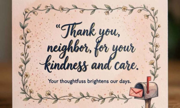 Thank You Note Messages to a Neighbor Examples
